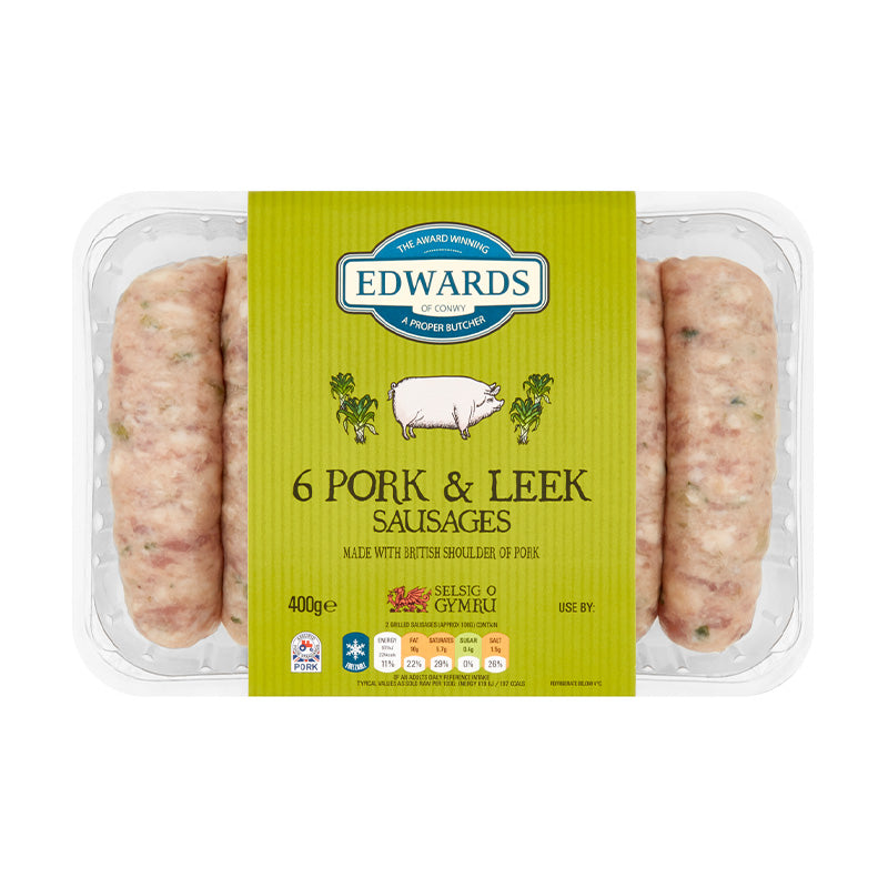 Edwards Of Conwy 6 Cumberland Pork Sausages – adultfoodandbeverage